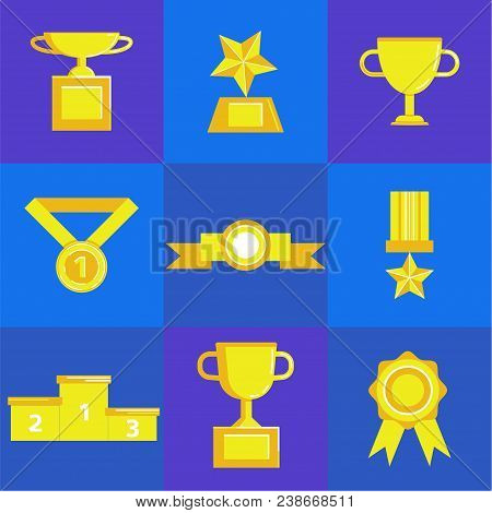 Prize Award Icon Set Vector & Photo (Free Trial) | Bigstock