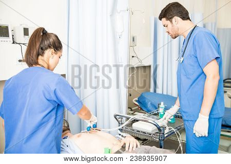 Nurse Putting Ecg Image & Photo (Free Trial) | Bigstock