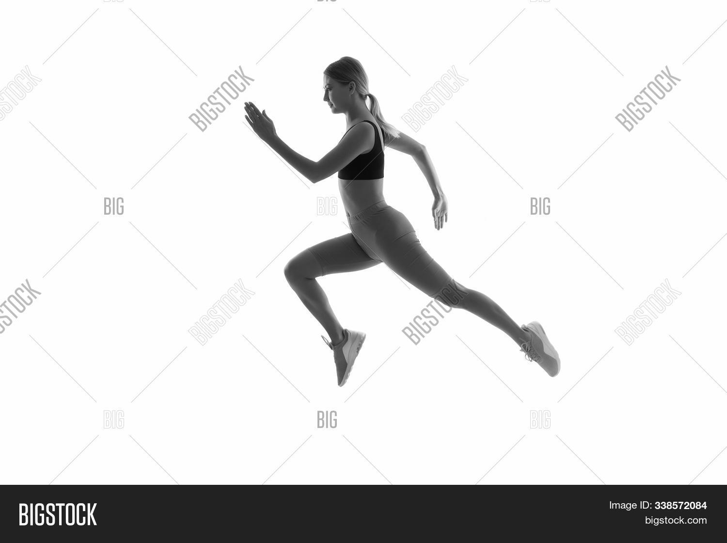 Girl Runner On White Image & Photo (Free Trial) | Bigstock