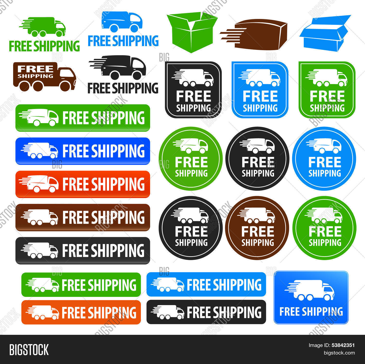 Free Shipping Badges Vector & Photo (Free Trial) | Bigstock