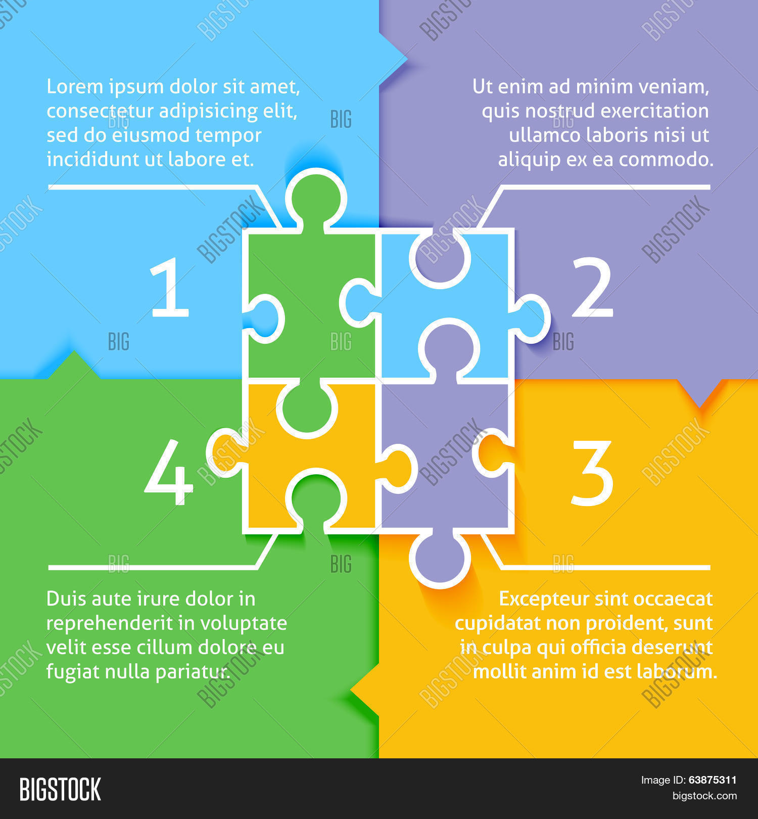 Puzzle Infographic Vector & Photo (Free Trial) | Bigstock