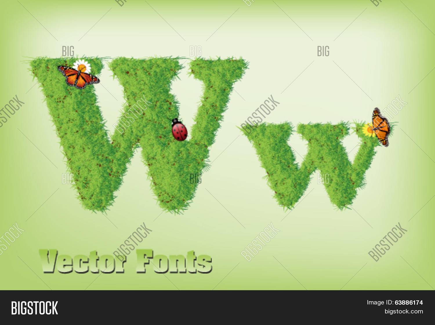 Grass Font Letter Vector & Photo (Free Trial) | Bigstock