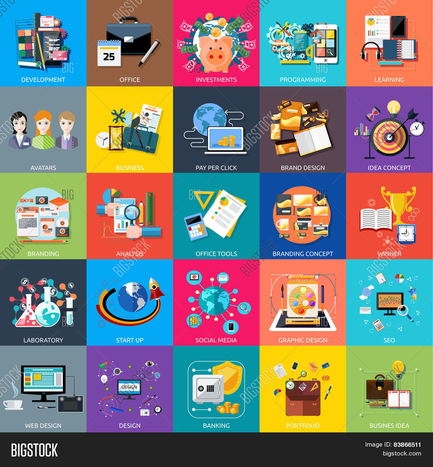 Icons Set Banners Vector & Photo (Free Trial) | Bigstock