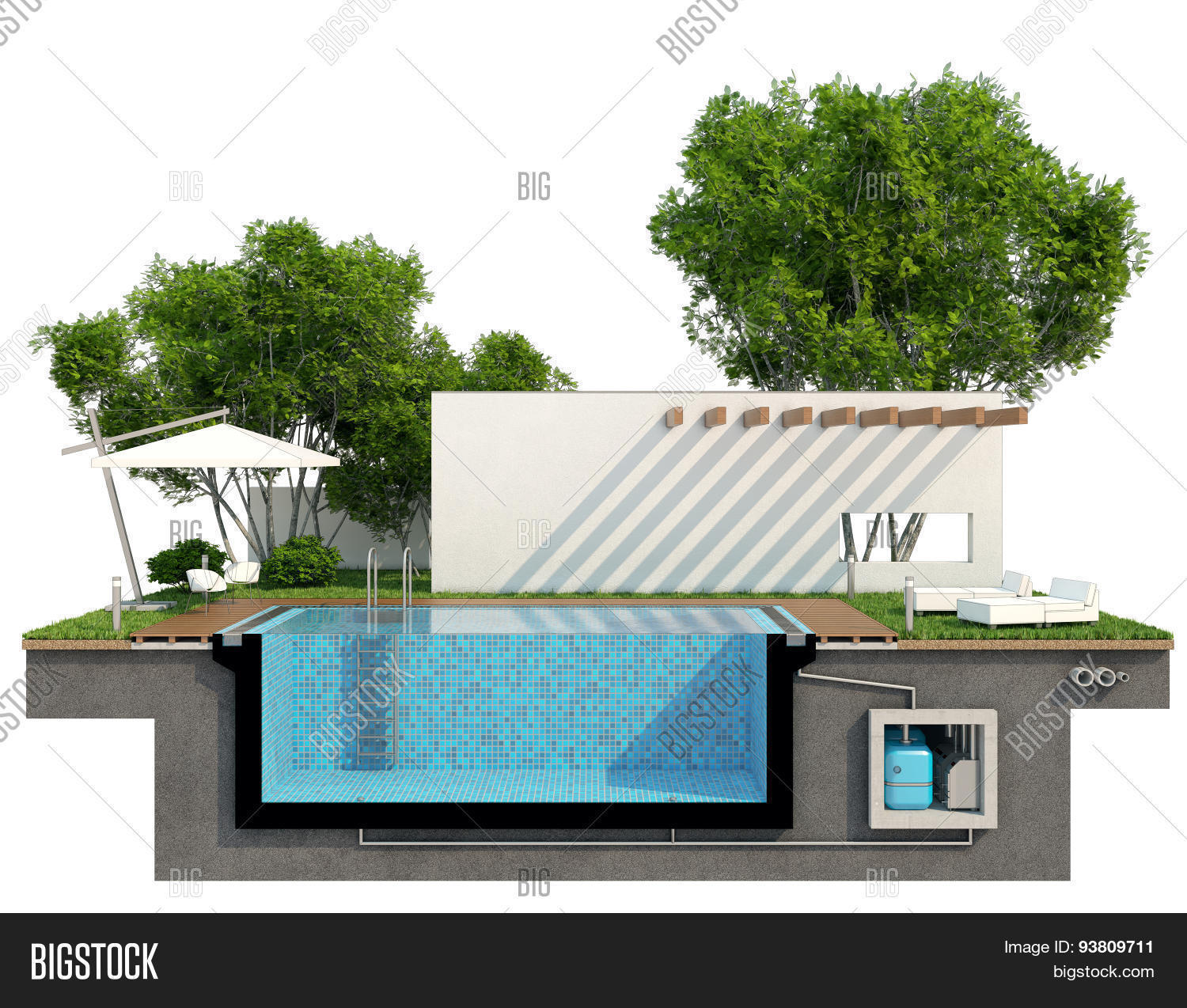 Sectional View Pool Image & Photo (Free Trial) | Bigstock