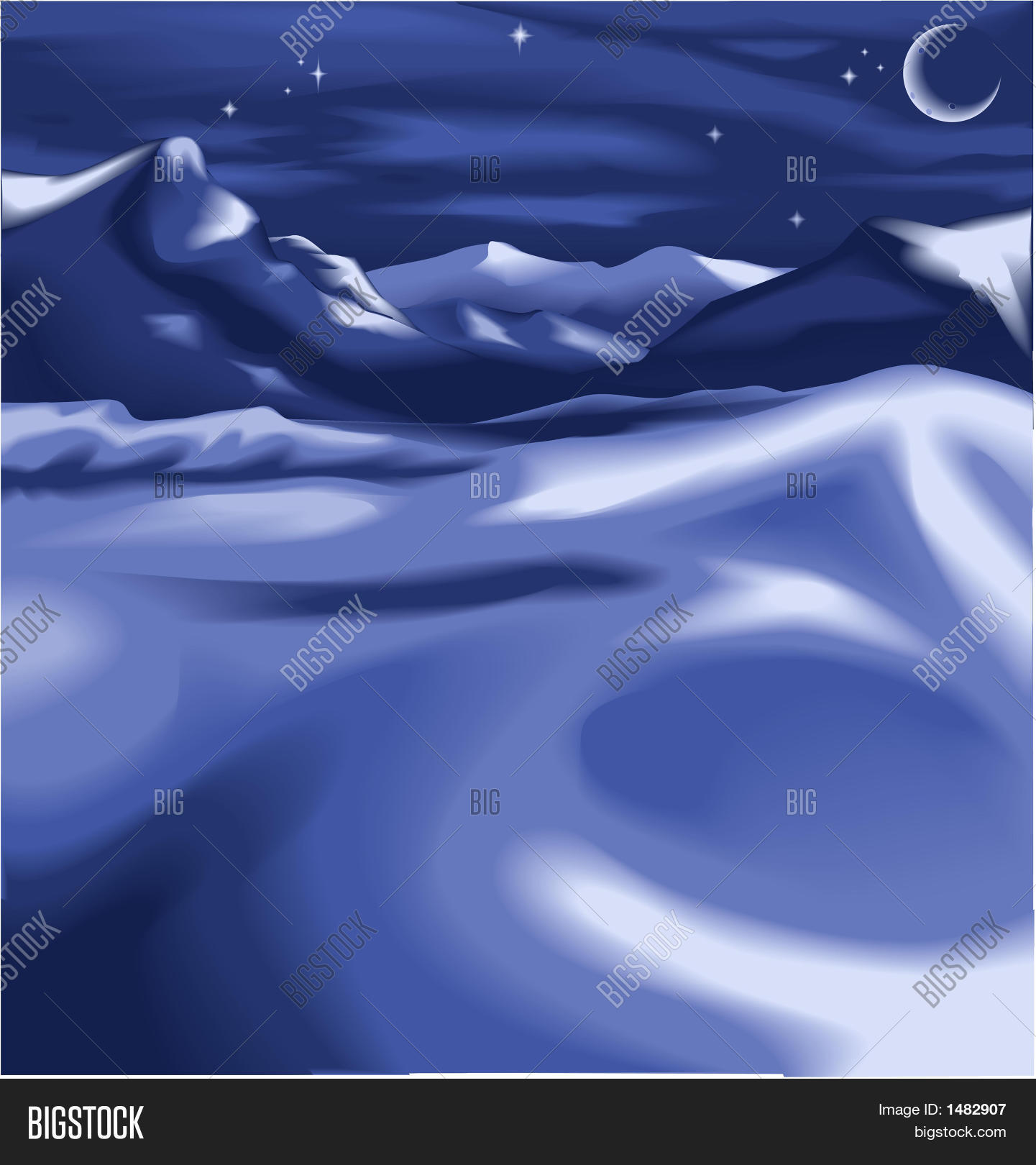 Snowy Night Time Vector & Photo (Free Trial) | Bigstock