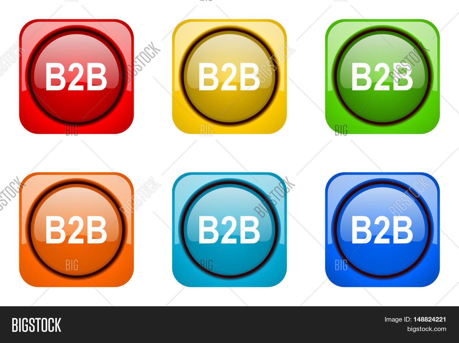 B2b Colorful Web Icons Image & Photo (Free Trial) | Bigstock
