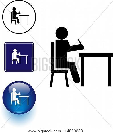 Writing Desk Symbol Vector & Photo (Free Trial) | Bigstock