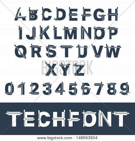 Techno Alphabet Font Vector & Photo (Free Trial) | Bigstock