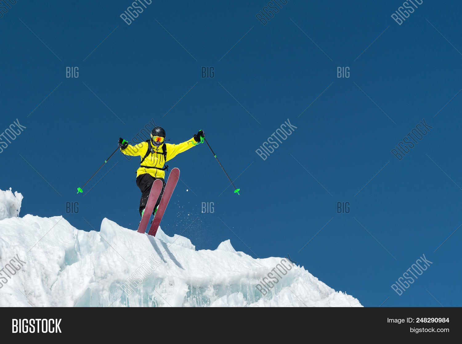 Jumping Skier Jumping Image & Photo (Free Trial) | Bigstock