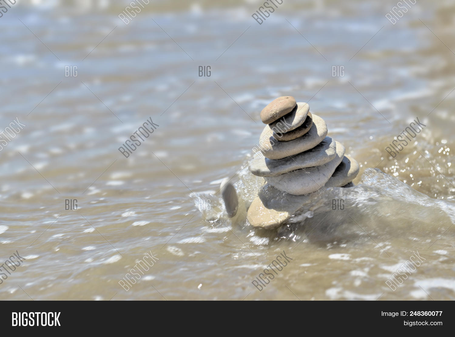 Pebbles Piled Water Image & Photo (Free Trial) | Bigstock