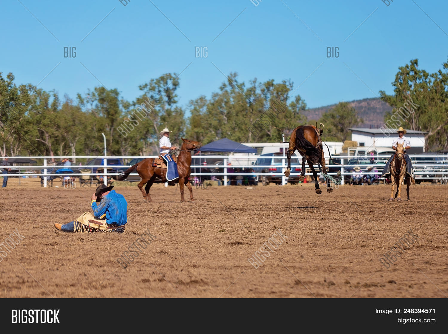 Cowboy Riding Bucking Image & Photo (Free Trial) | Bigstock