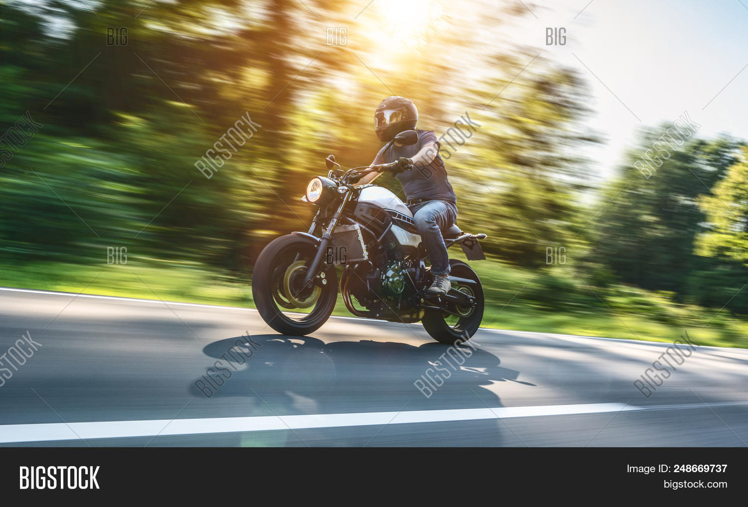 Motorbike On Road Image & Photo (Free Trial) | Bigstock
