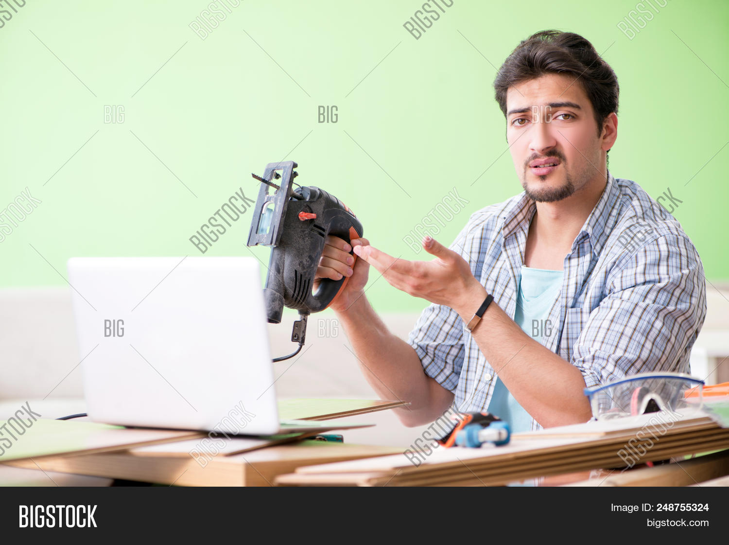 Woodworker Working His Image & Photo (Free Trial) | Bigstock