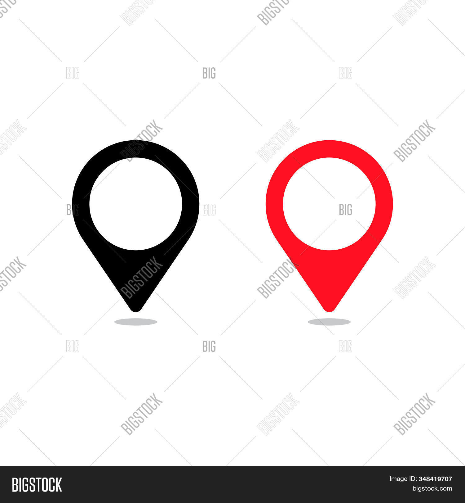 Pin Location Icon Vector & Photo (Free Trial) | Bigstock