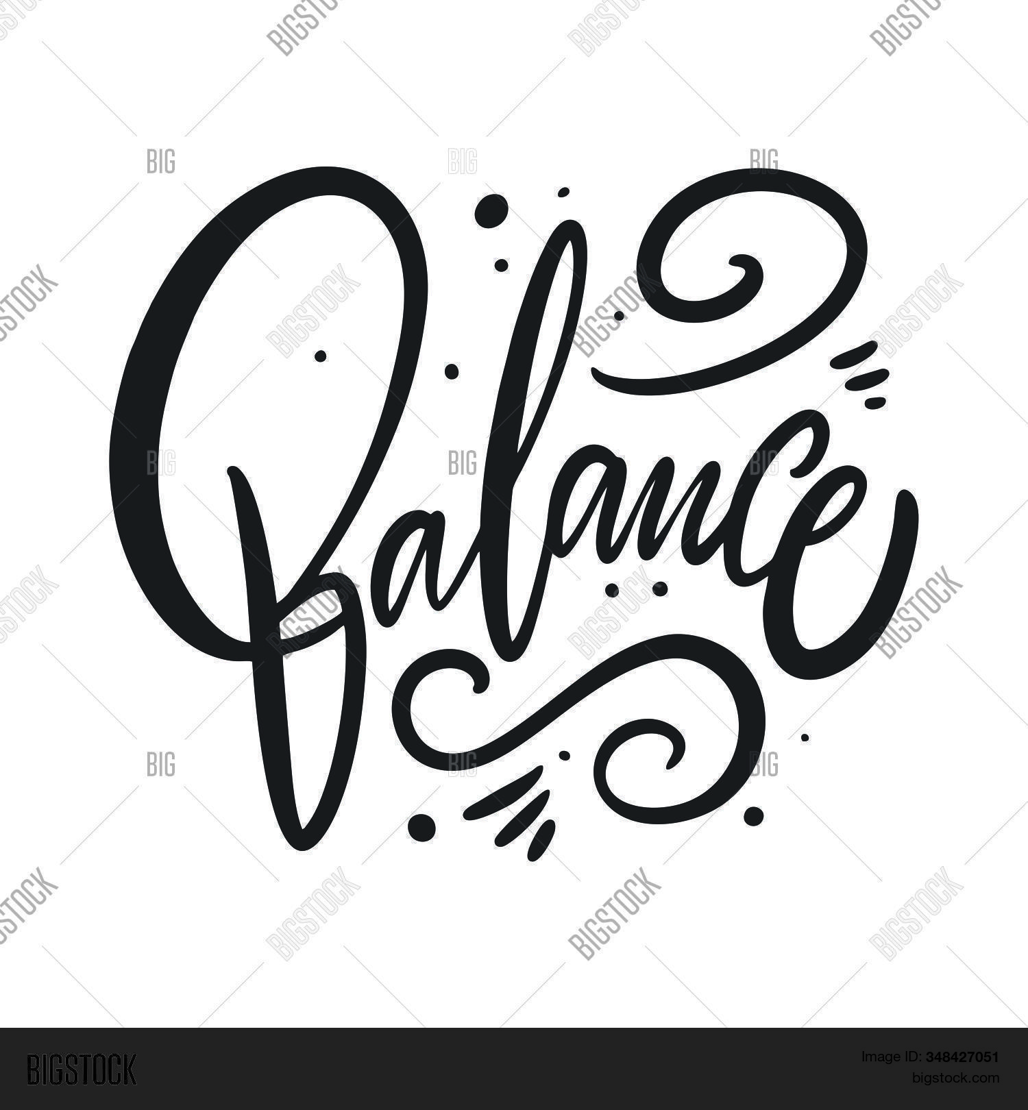 Balance Wor Lettering Vector & Photo (Free Trial) | Bigstock