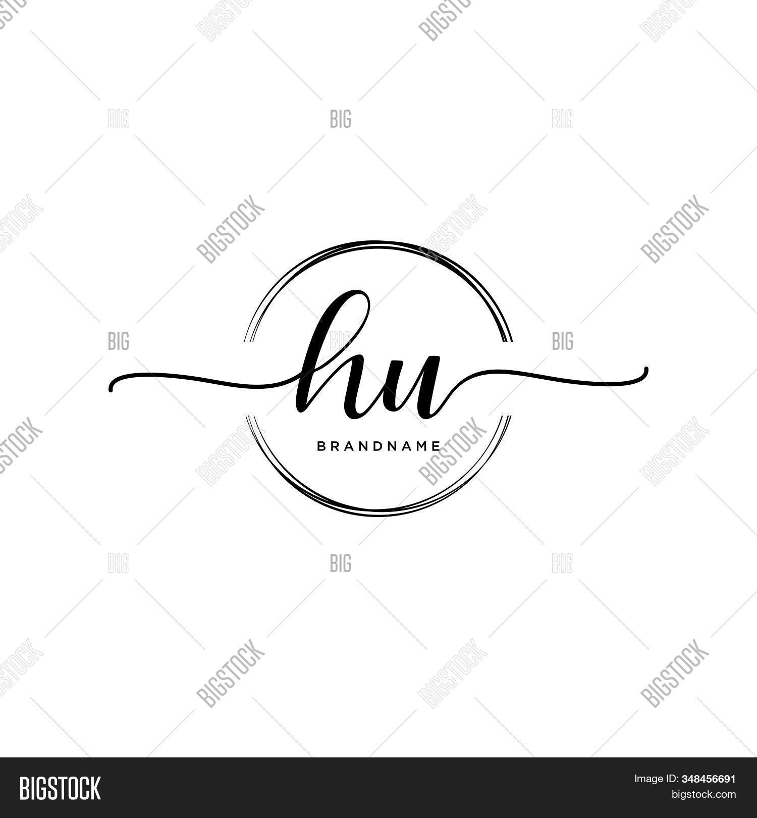Hu Initial Vector & Photo (Free Trial) | Bigstock