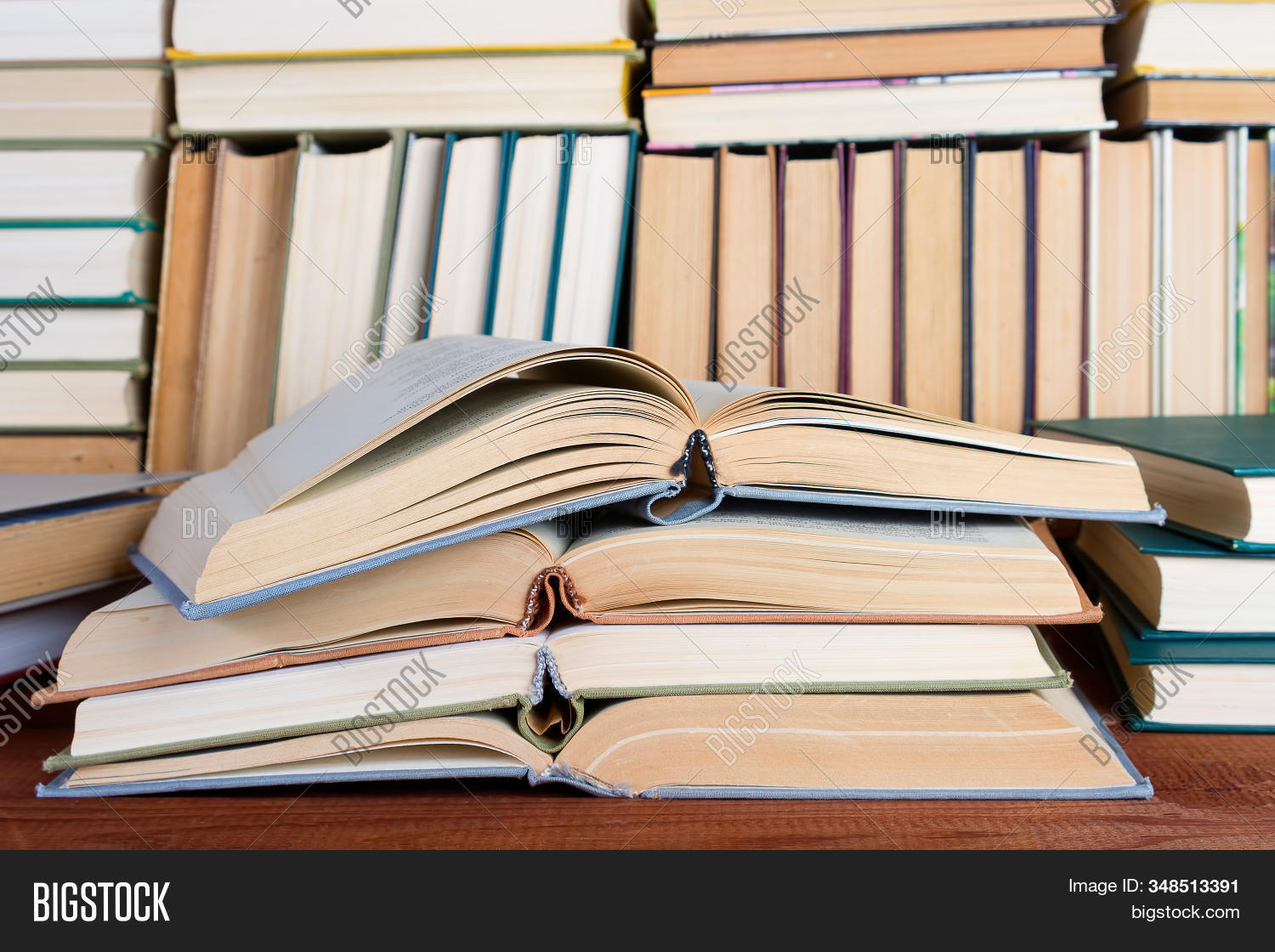 Open Book On Wood Desk Image & Photo (Free Trial) | Bigstock