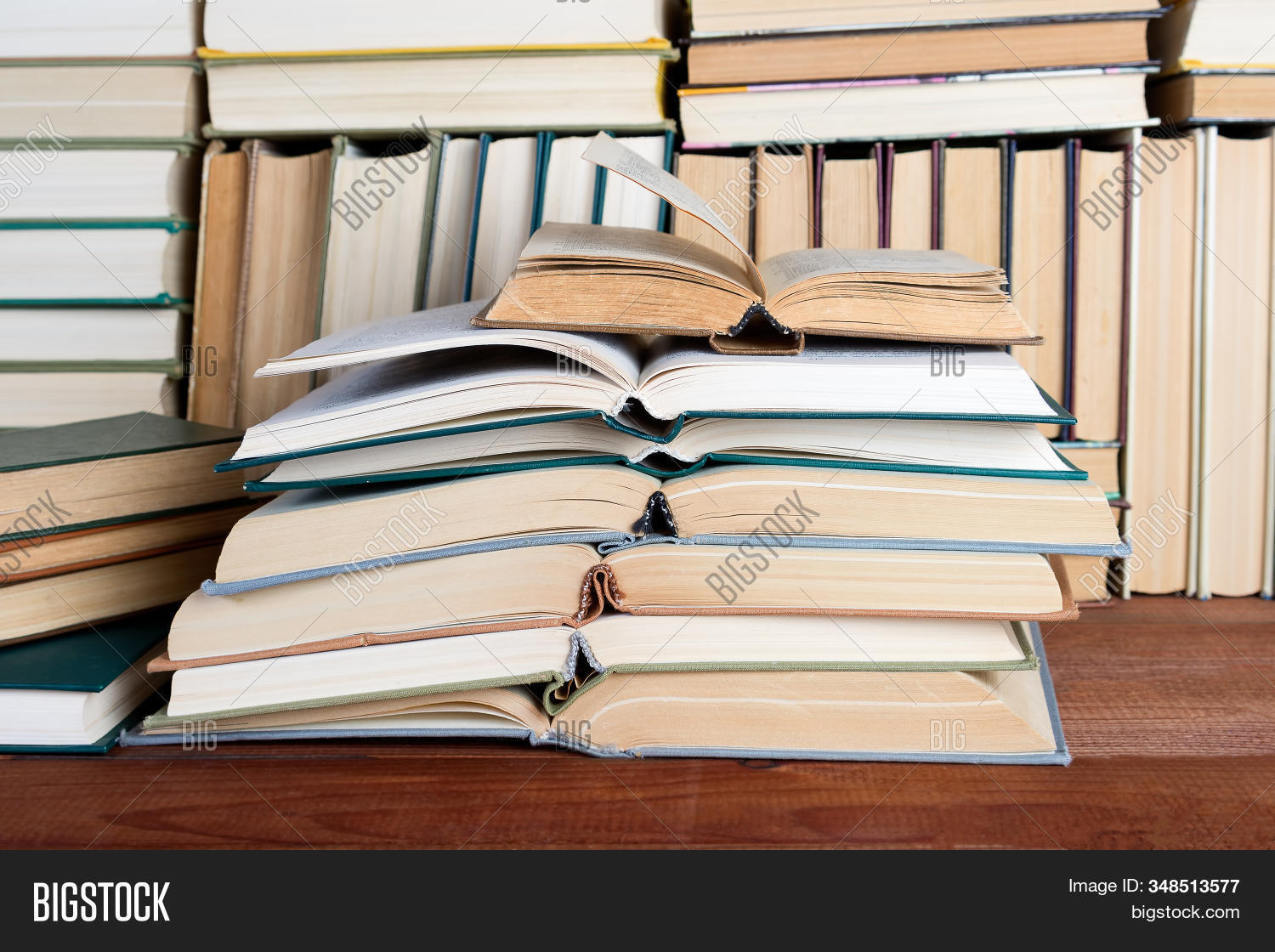 Open Book On Wood Desk Image & Photo (Free Trial) | Bigstock