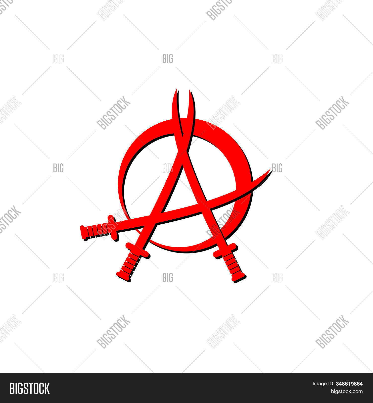 Red Anarchy Sign Vector & Photo (Free Trial) | Bigstock