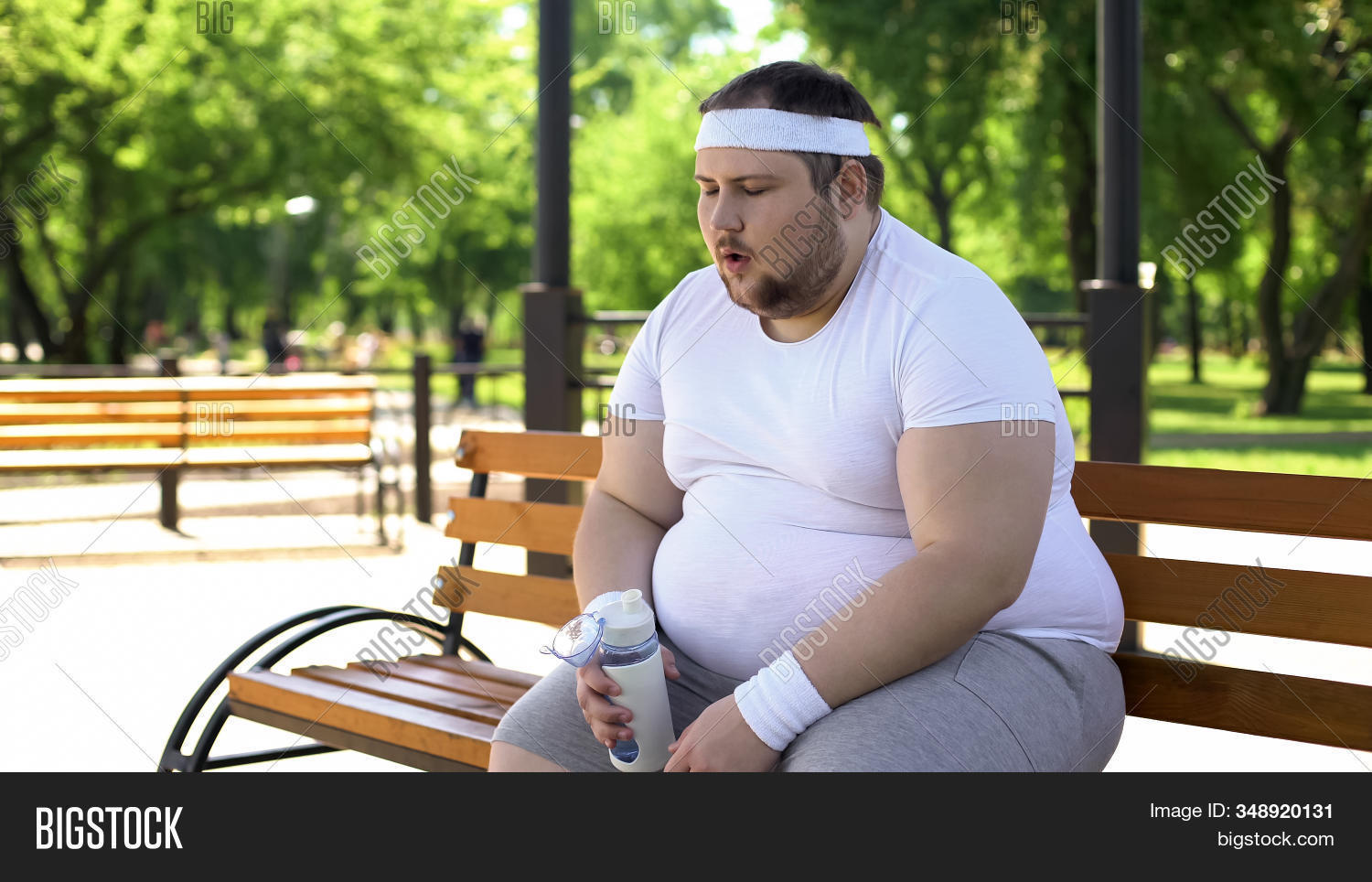 Fat Man Breathing Image & Photo (Free Trial) | Bigstock