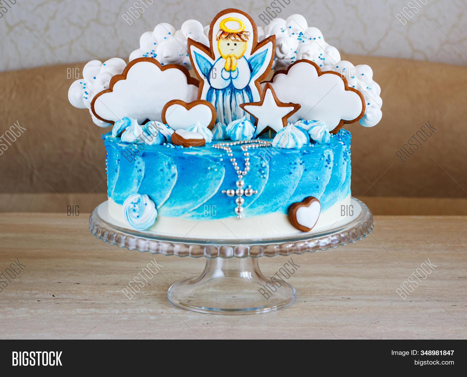 Blue Baptism Cake Image & Photo (Free Trial) | Bigstock