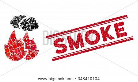 Mosaic Fire Smoke Vector & Photo (Free Trial) | Bigstock