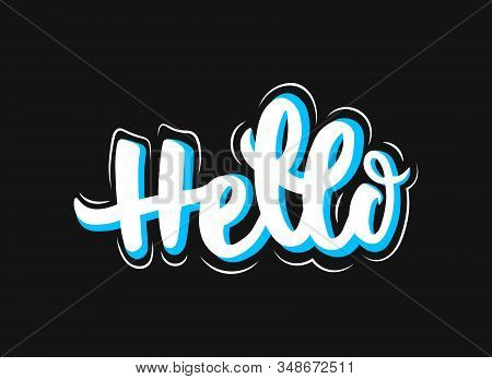 Hello White Blue Vector & Photo (Free Trial) | Bigstock