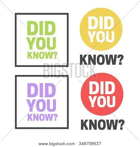 Did You Know Badge Vector & Photo (Free Trial) | Bigstock