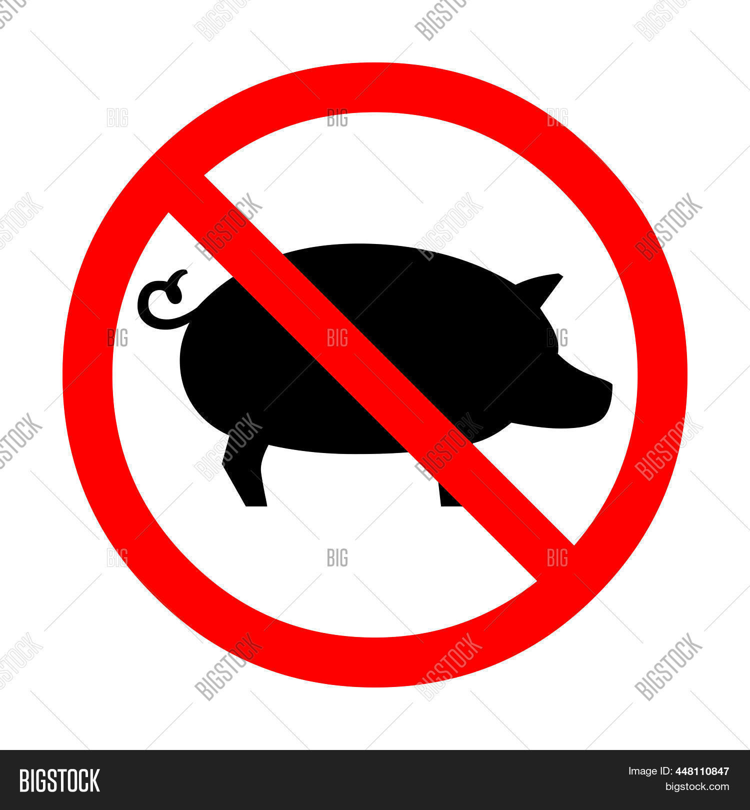 No Pork Sign Image & Photo (Free Trial) | Bigstock