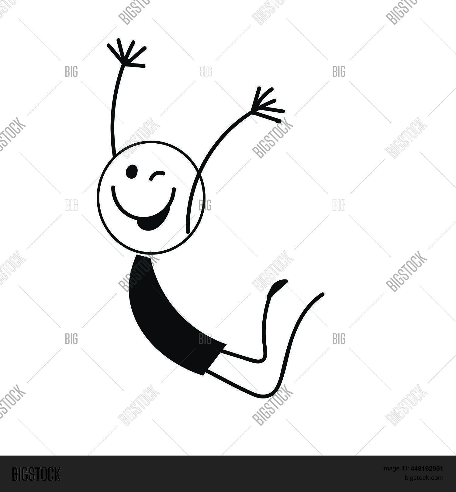 Happy Stick Figure Vector & Photo (Free Trial) | Bigstock