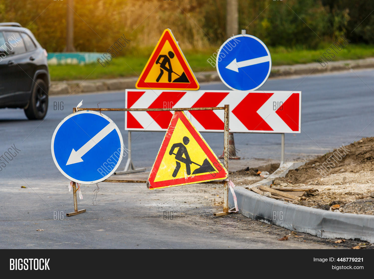 Road Signs!road Works Image & Photo (Free Trial) | Bigstock