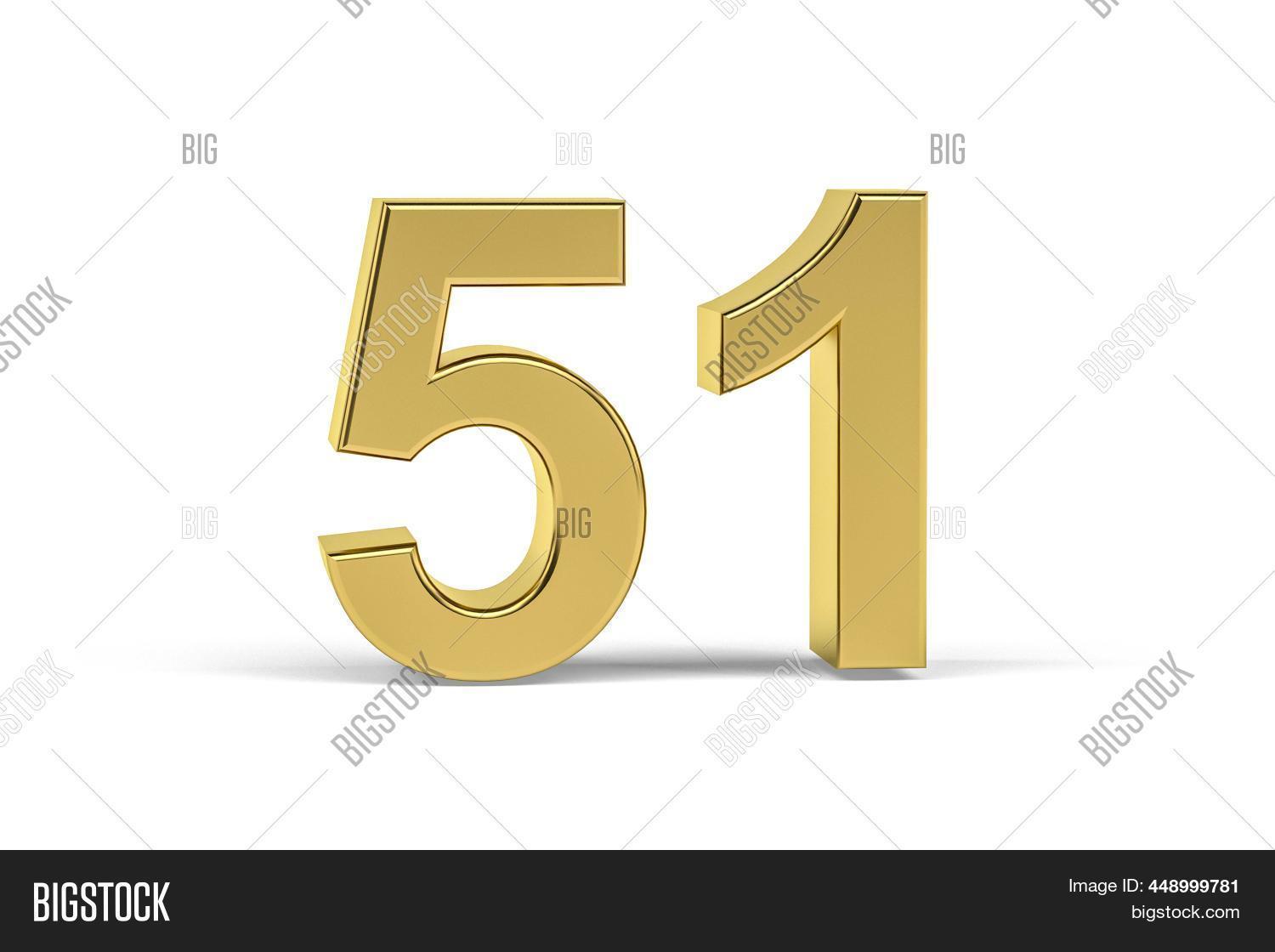 Golden 3d Number 51 Image & Photo (Free Trial) | Bigstock