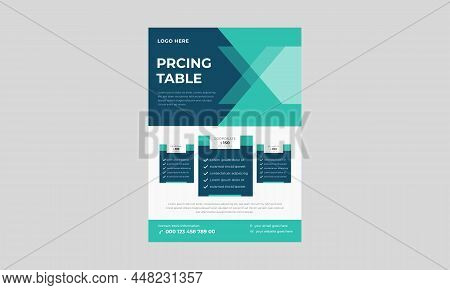 Pricing Table Flyer, Vector & Photo (Free Trial) | Bigstock