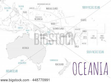 Political Oceania Map Vector & Photo (Free Trial) | Bigstock