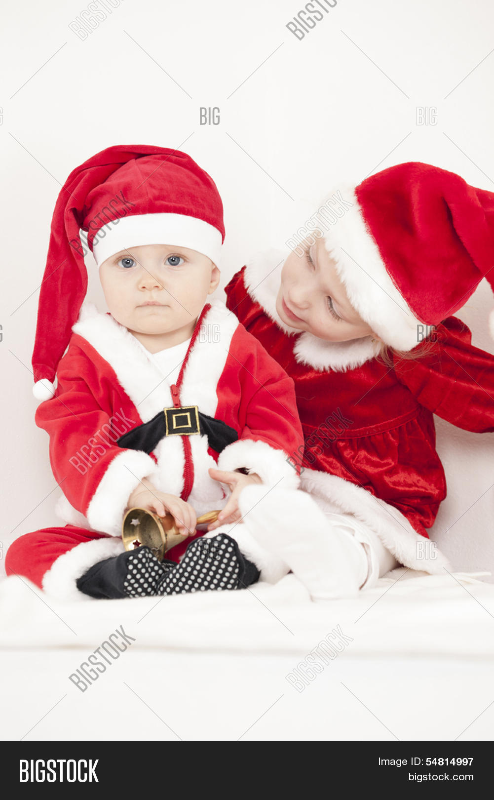 Two Little Girls Santa Image & Photo (Free Trial) | Bigstock