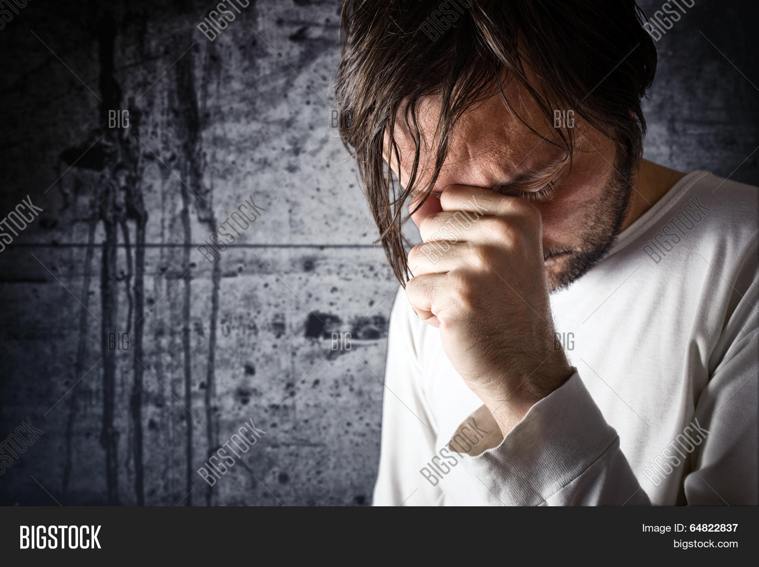 Depressive Man Crying Image & Photo (Free Trial) | Bigstock