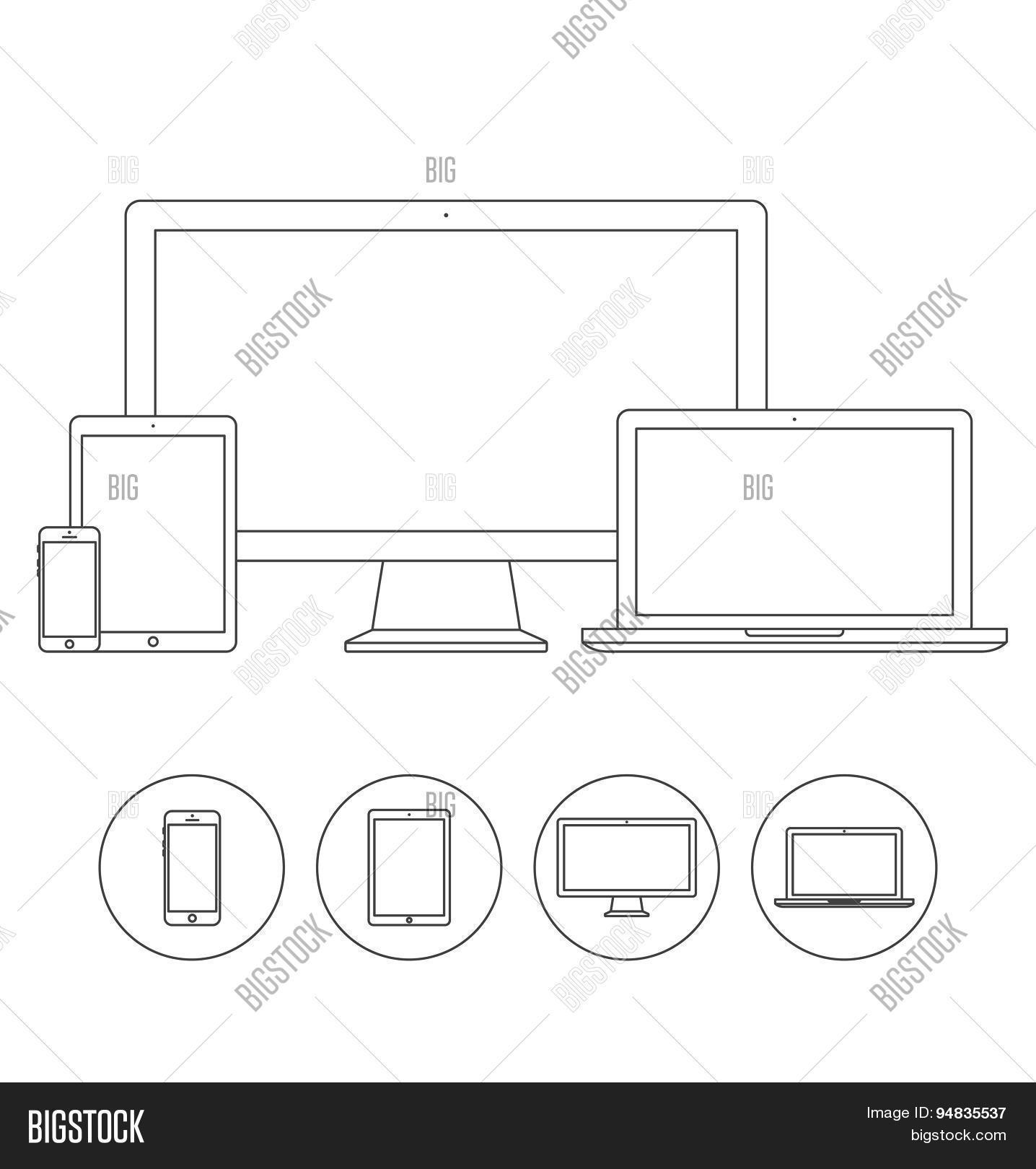 Set Electronic Device Vector & Photo (Free Trial) | Bigstock