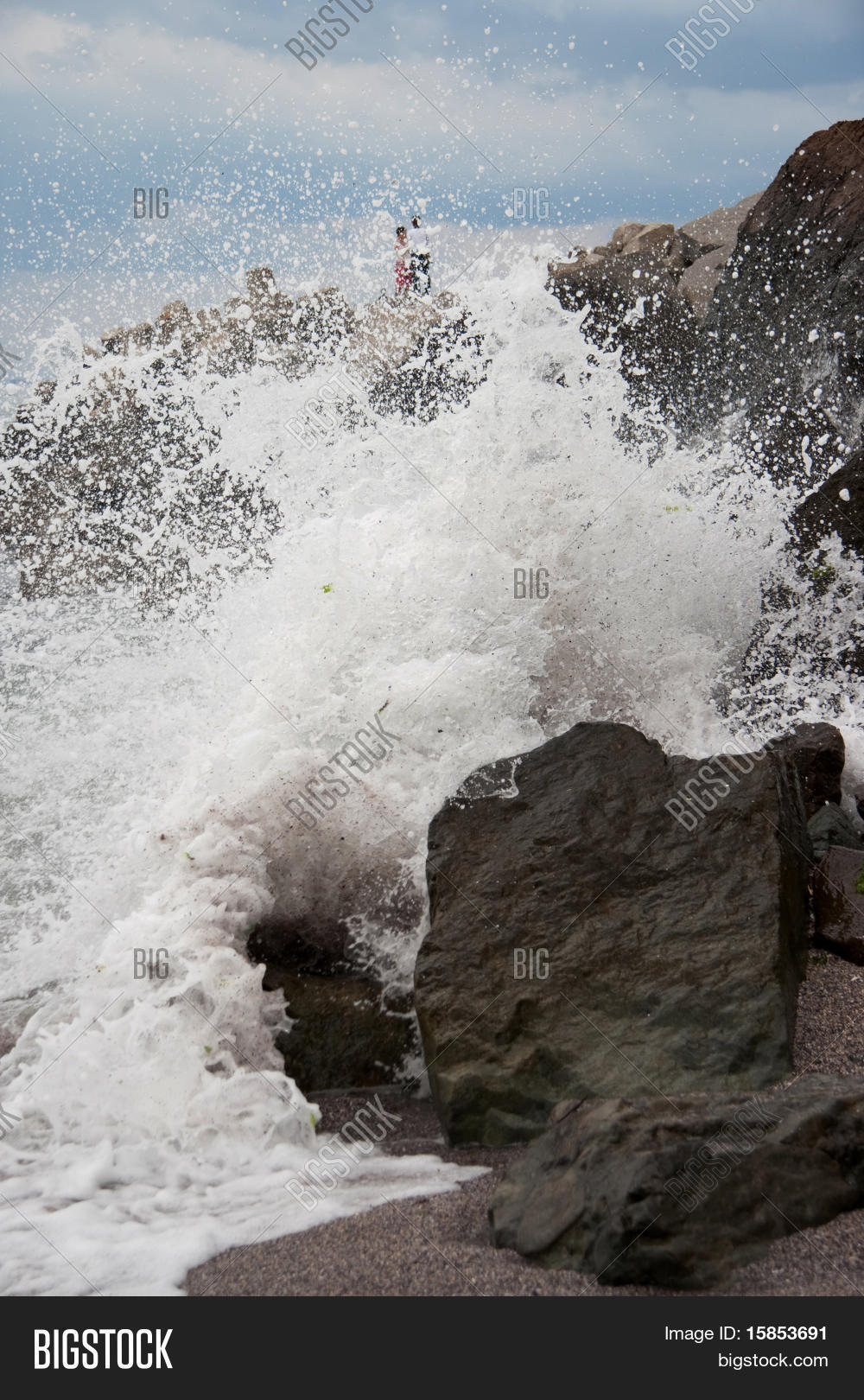 Waves Crash On Rocks Image & Photo (Free Trial) | Bigstock
