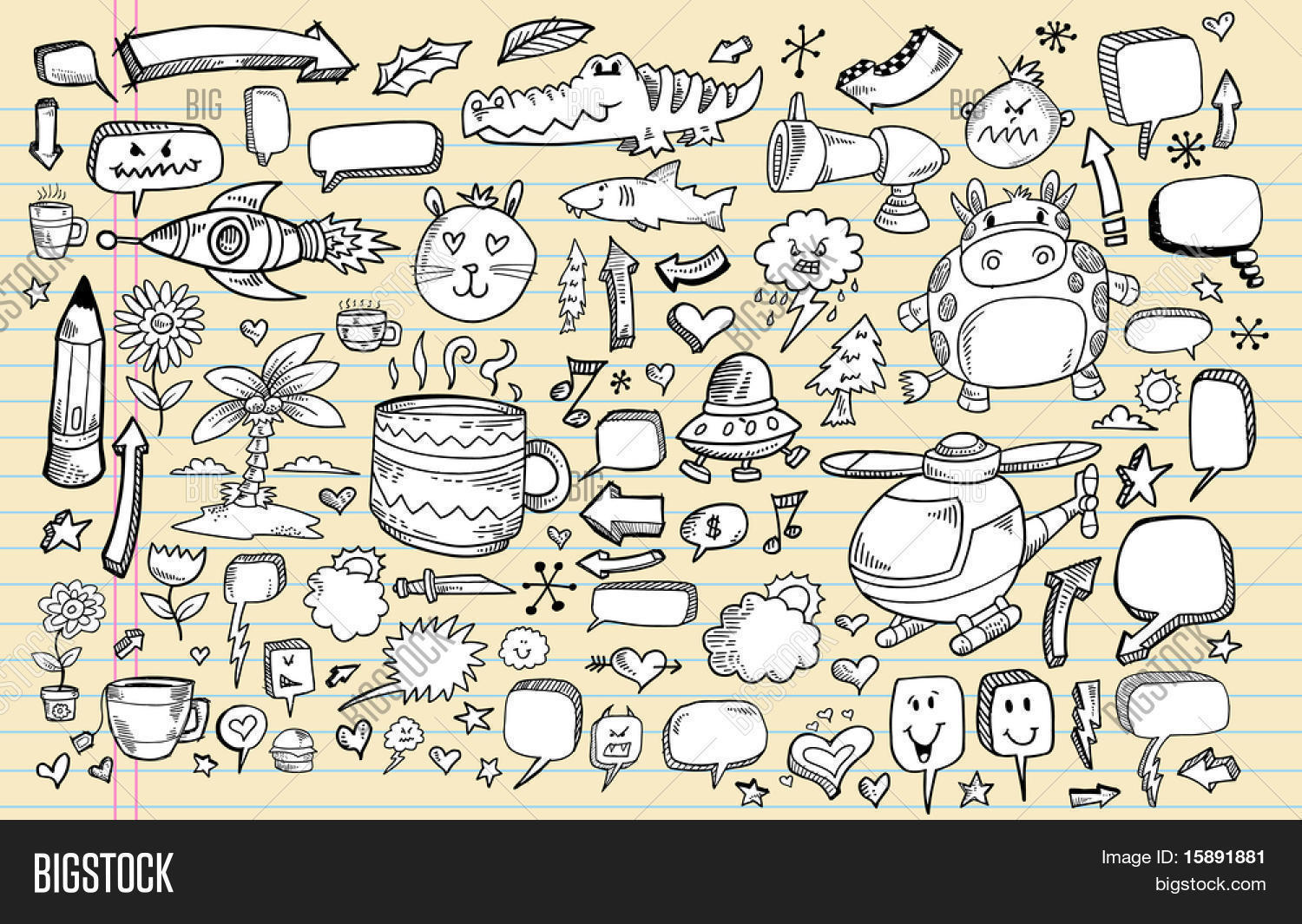 Notebook Doodle Clip Vector & Photo (Free Trial) | Bigstock