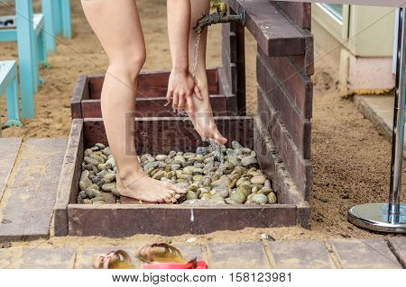 Woman Washing Her Feet Image & Photo (Free Trial) | Bigstock