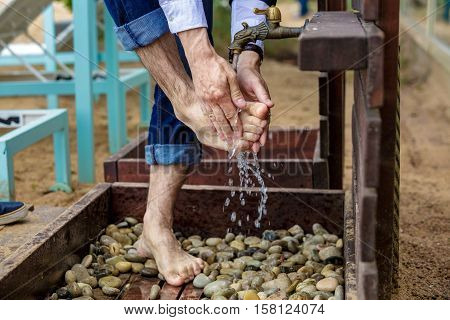 Man Washing His Feet Image & Photo (Free Trial) | Bigstock