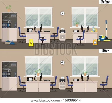 Office Before After Vector & Photo (Free Trial) | Bigstock