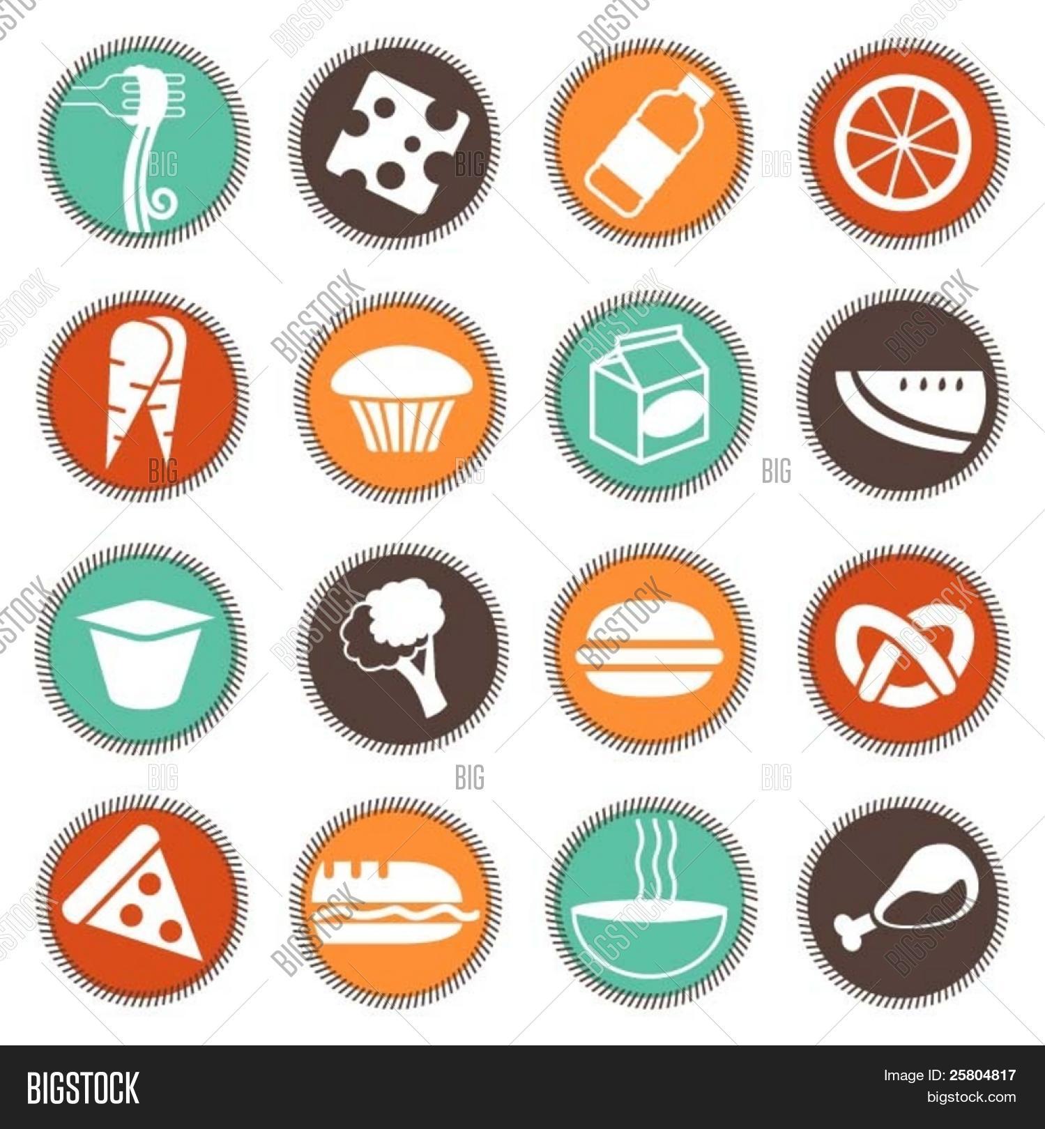 Fresh Food Icons Set Vector & Photo (Free Trial) | Bigstock