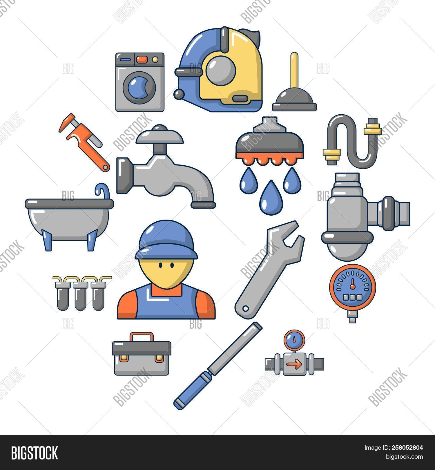 Plumber Symbols Icons Image & Photo (Free Trial) | Bigstock