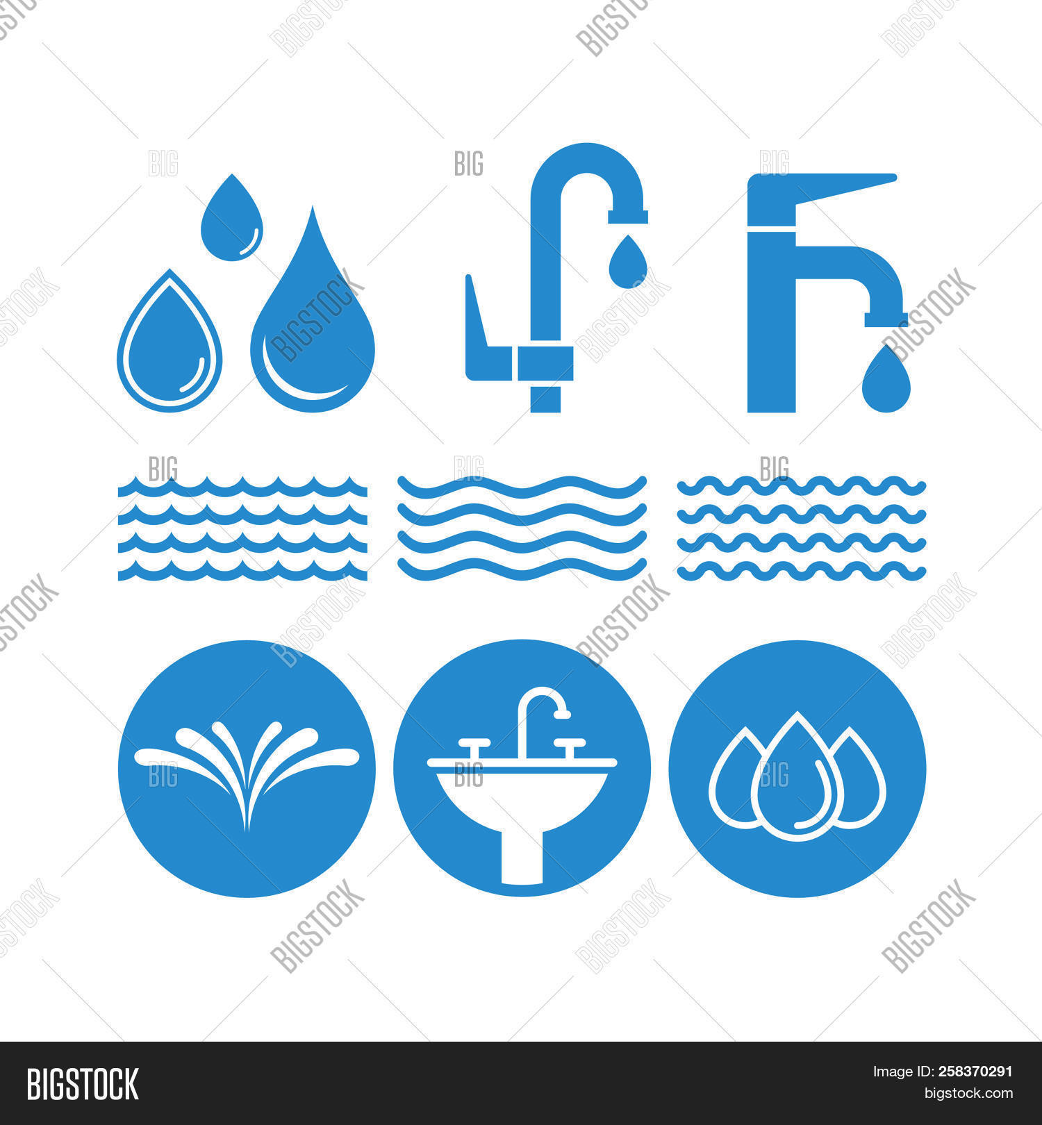 Vector y foto Water Flat Vector (prueba gratis) | Bigstock
