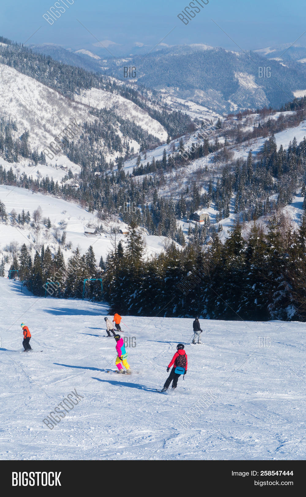 Skiers On Mountain Image & Photo (Free Trial) | Bigstock