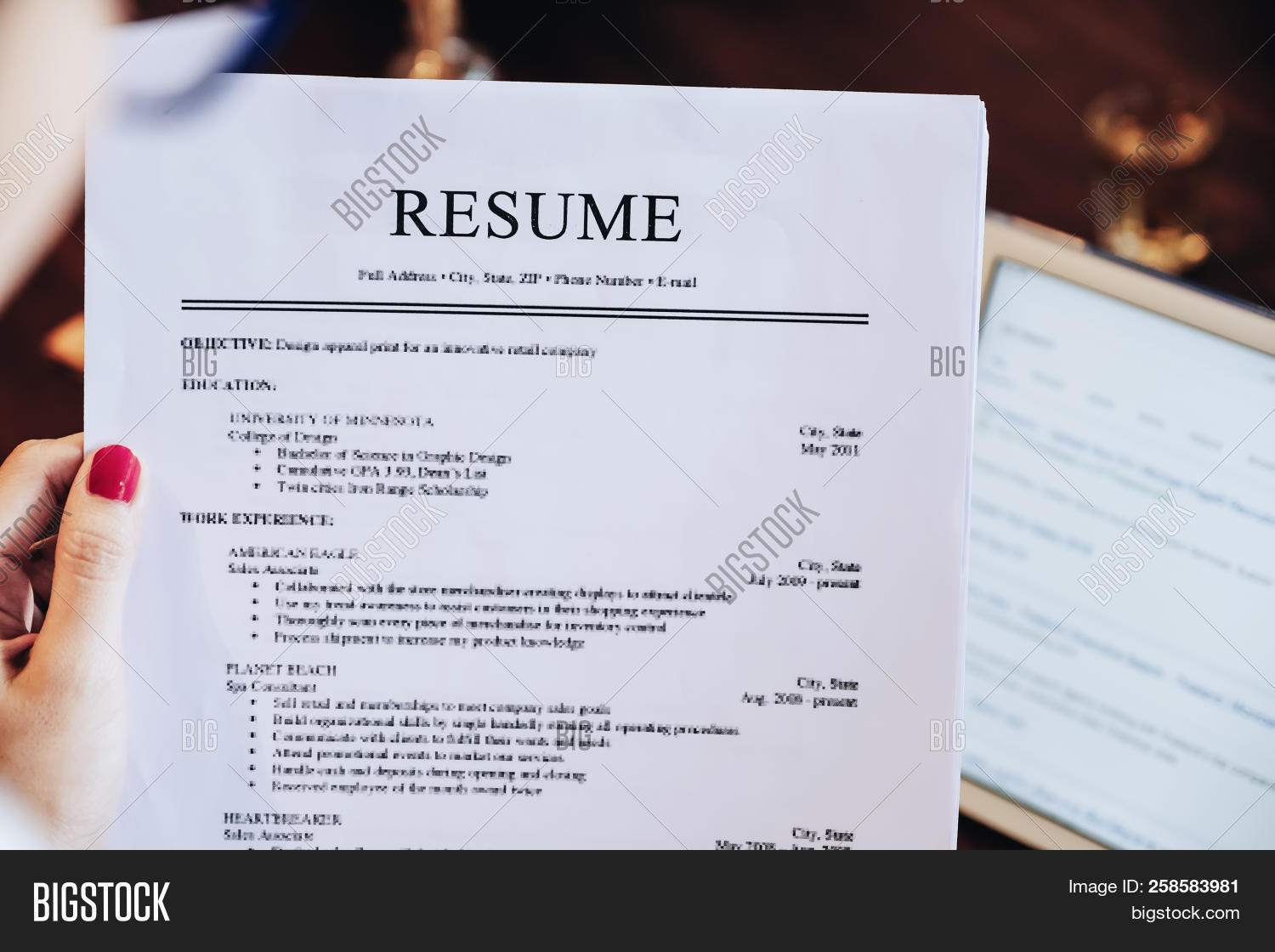 Woman Holding Resume Image & Photo (Free Trial) | Bigstock