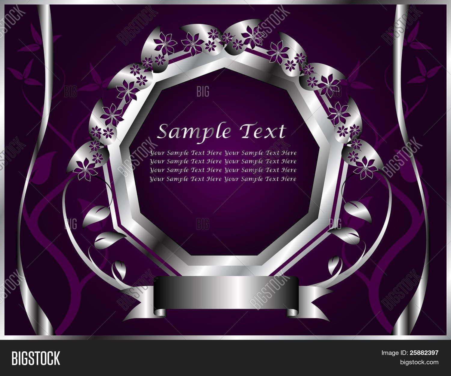Silver Floral Vector Vector & Photo (Free Trial) | Bigstock