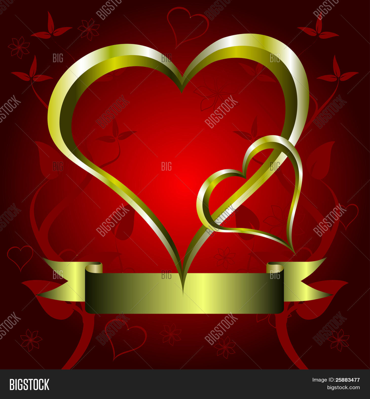 Gold Hearts Vector Vector & Photo (Free Trial) | Bigstock