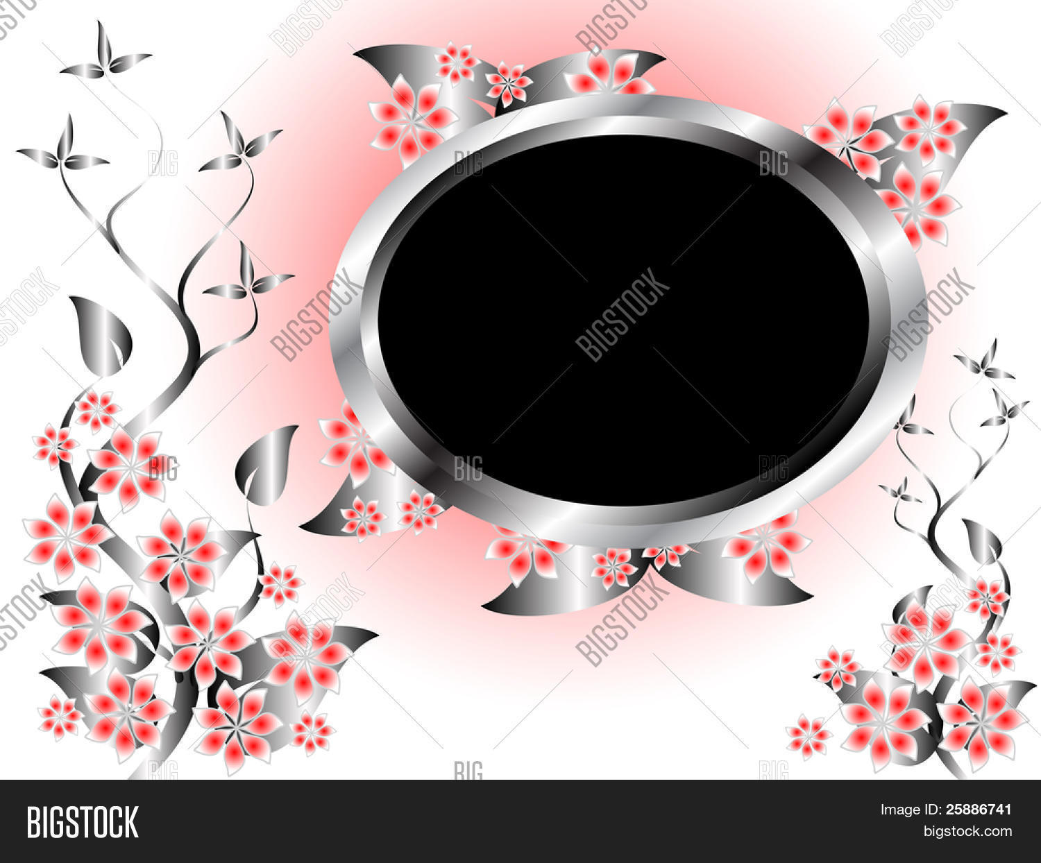 Silver Pink Floral Vector & Photo (Free Trial) | Bigstock